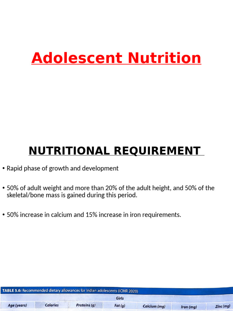 Adolescent Nutrition, Eating Disorders | PDF | Anorexia Nervosa | Human ...
