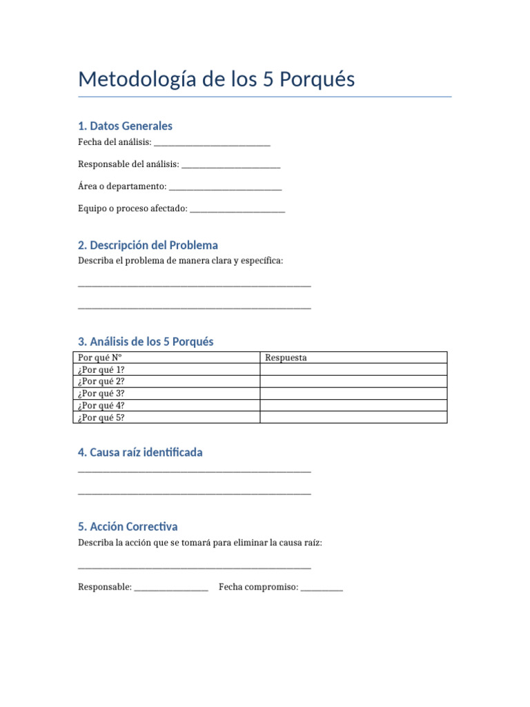 Formato 5 Porques | PDF