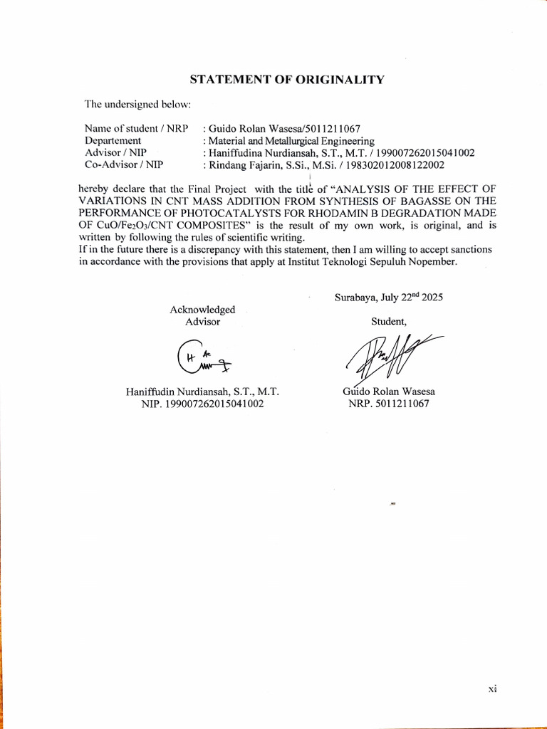 Statement of Originality | PDF