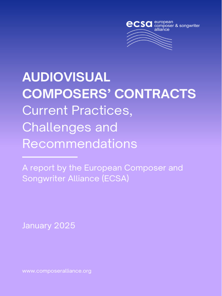 Ecsa Report On Audiovisual Composers Contracts | PDF | Copyright | Royalty Payment