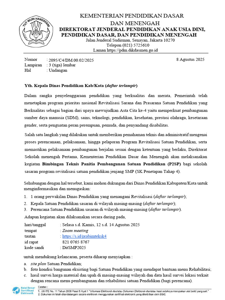 Bimtek Revitalisasi SMP 2025 | PDF