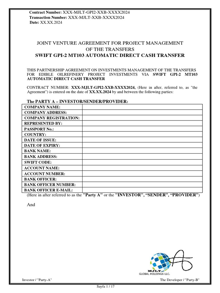 Doa Gpi-2 Agreement Draft-Rev0 | PDF | Investing | Business