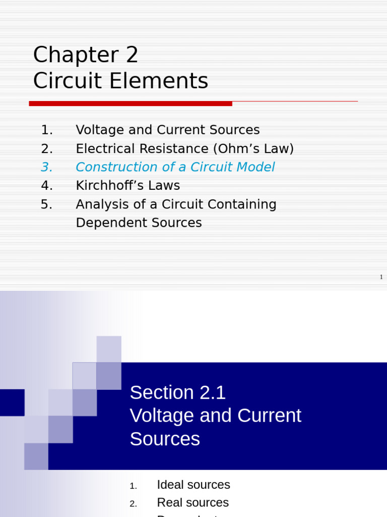 Circuit Elements: Sources & Laws Explained | PDF | Electrical Network ...