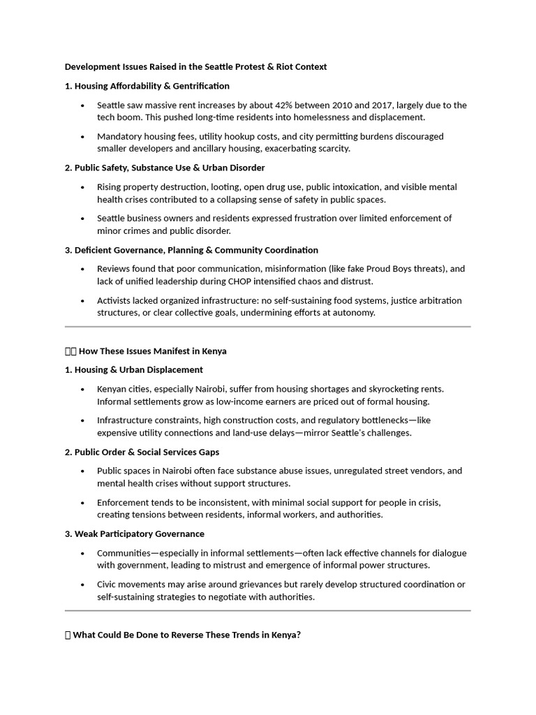 Development Issues Raised in The Seattle Protest | PDF | Governance ...