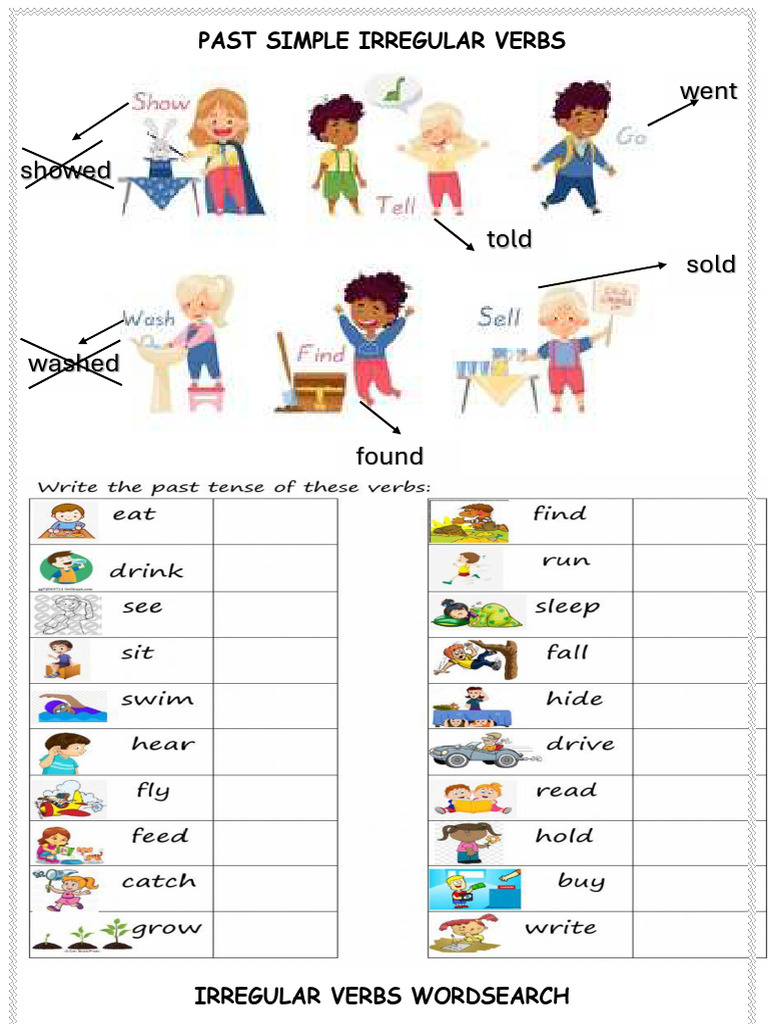 Past Simple Irregular Verbs Exercises | PDF