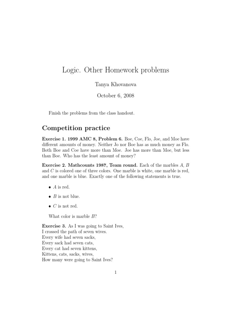 Logic HMWK | PDF