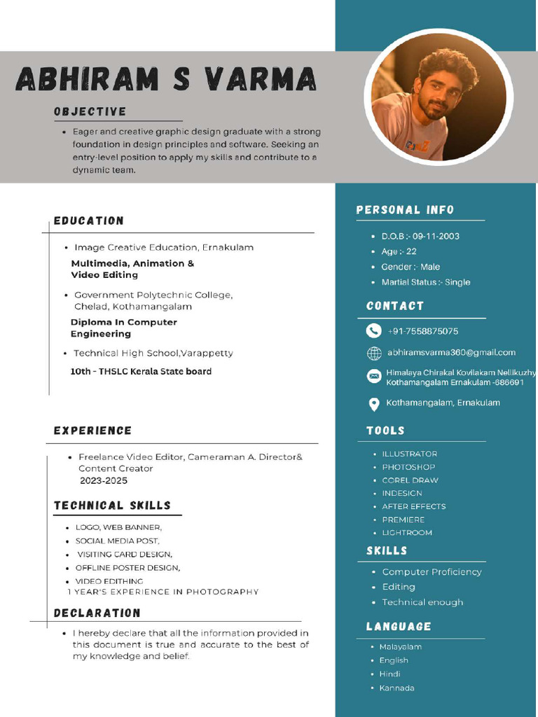 Resume Abhi Rams Varma | PDF