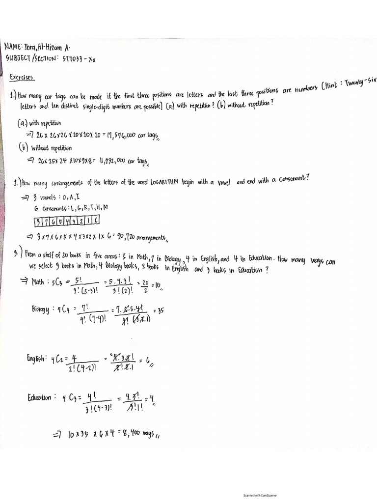 Homework - Exercises On Probability and Counting Techniques | PDF