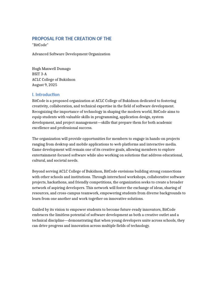 BitCode Advanced Proposal | PDF | Usability | Innovation