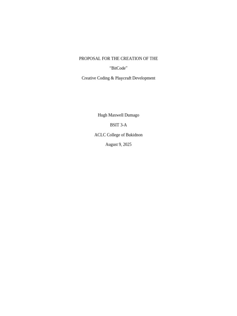 BitCode Proposal Revised | PDF | Creativity | Collaboration