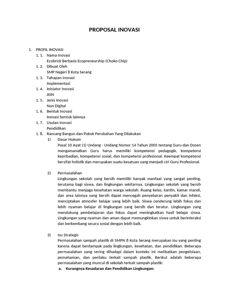 Proposal Inovasi | PDF