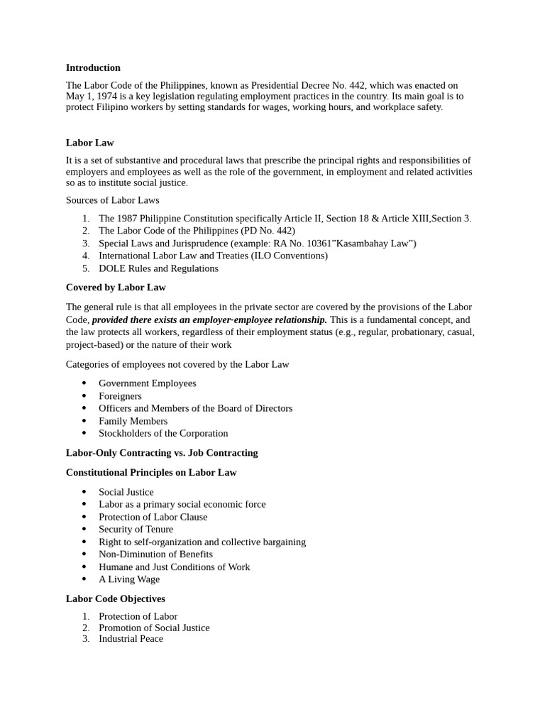 Intro To Law Report Group 1 | PDF | Labour Law | Employment