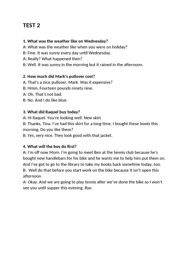 Daily Conversations on Weather, Shopping, and Sports | PDF
