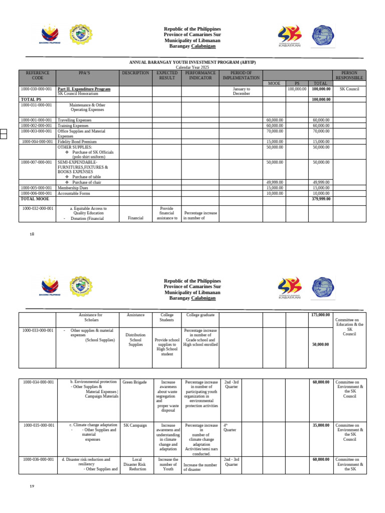 2025 Abyip SK Calabnigan Final 1 | PDF