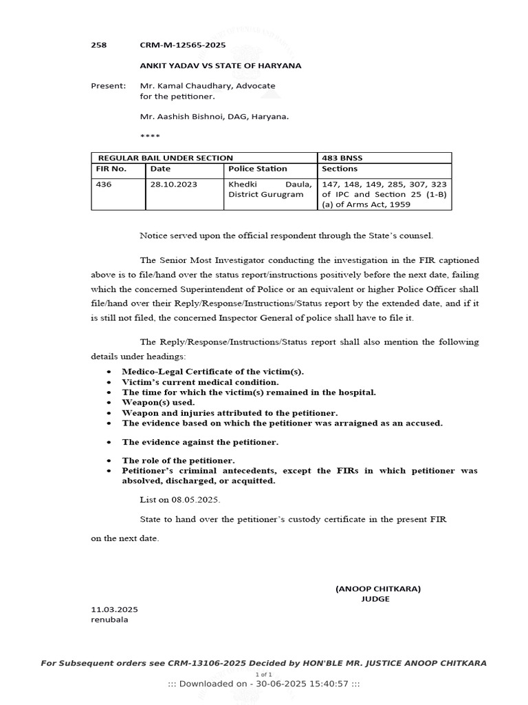 CRM-M 12565 2025 11 03 2025 Interim Order | PDF | Misconduct | Criminal ...