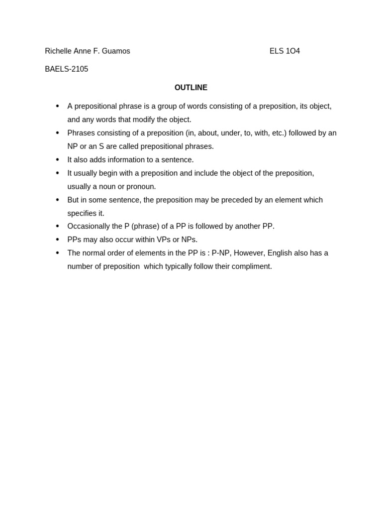 Outline in Expert Sharing - Guamos | PDF