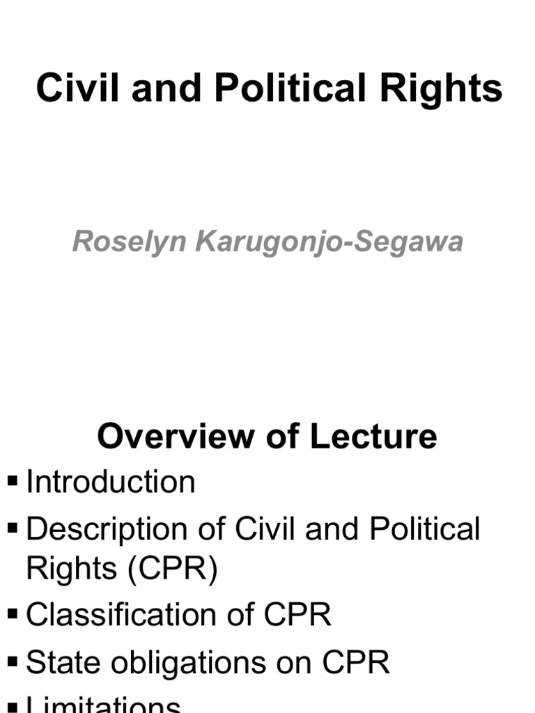 Overview of Civil and Political Rights | PDF | Discrimination | Torture