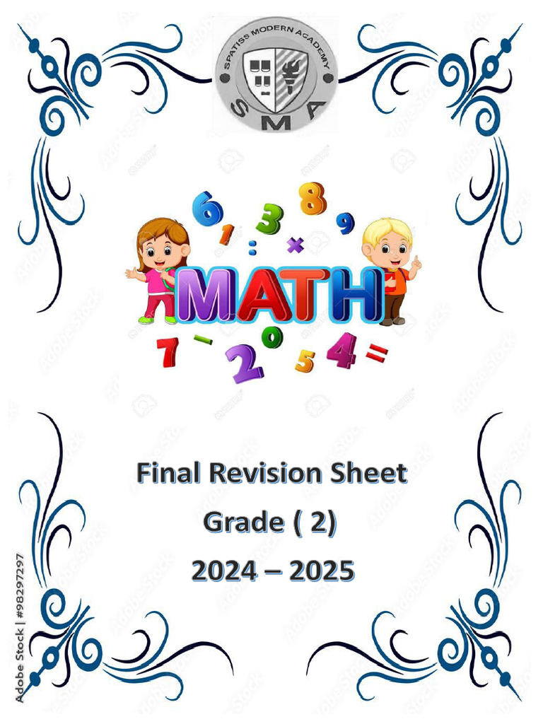 Grade 2 Maths Revision Sheet 2025 | PDF