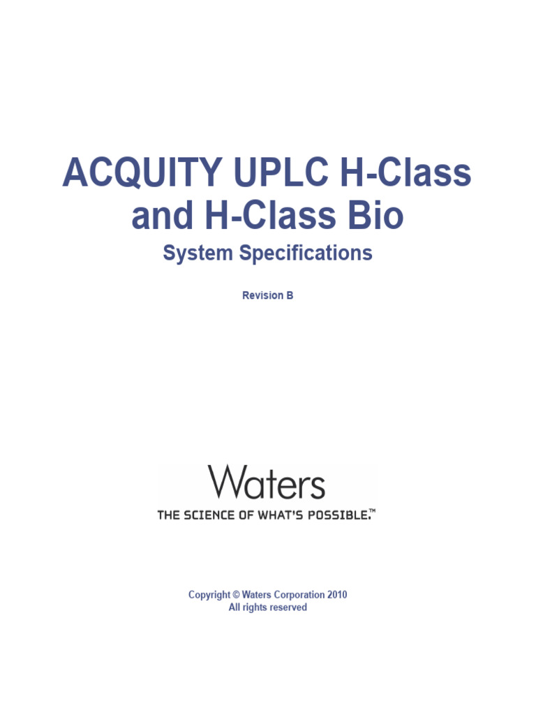 ACQUITY UPLC H-Class System Specs | PDF | High Performance Liquid ...