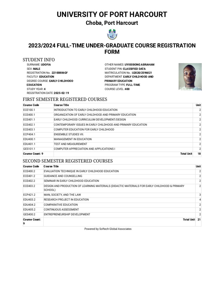 University of Port Harcourt Course Registration | PDF | Learning ...