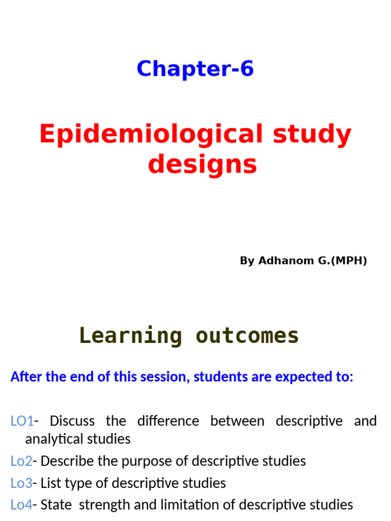 Epidemiological Study Designs Explained | PDF | Cohort Study | Epidemiology