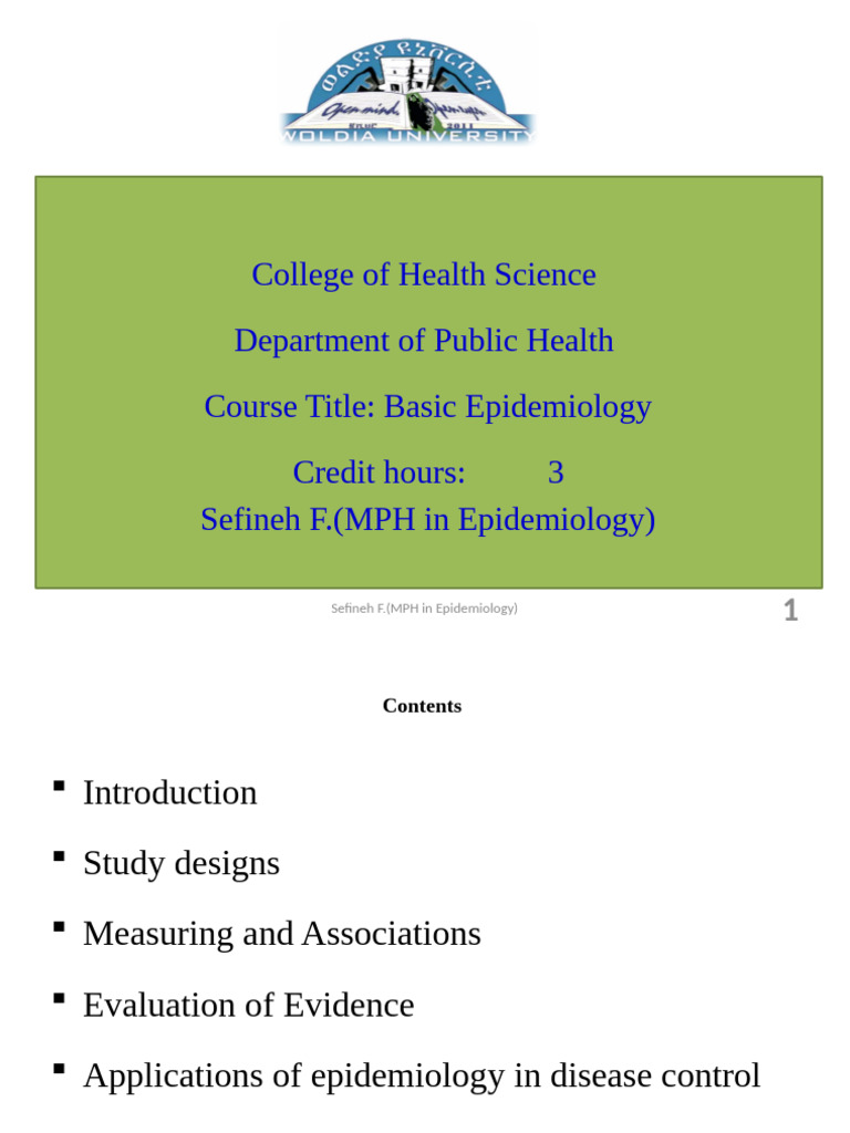 Introduction to Epidemiology Course Overview | PDF | Epidemiology ...