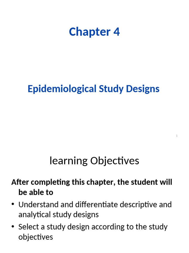 Epidemiological Study Design Overview | PDF | Cohort Study | Clinical Trial