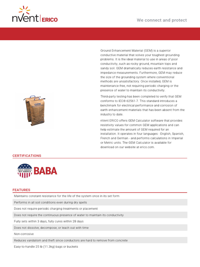 GEM Ground Enhancement Material Overview | PDF | Soil | Electrical ...
