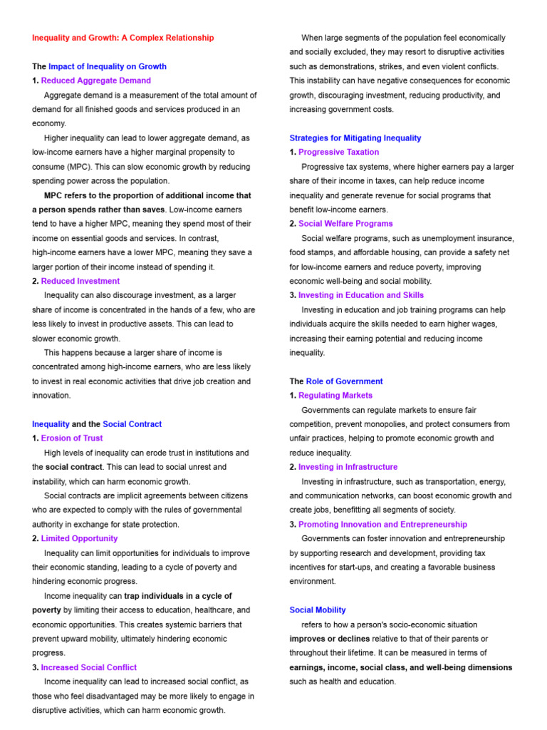 Inequality's Impact on Economic Growth | PDF | Poverty & Homelessness ...