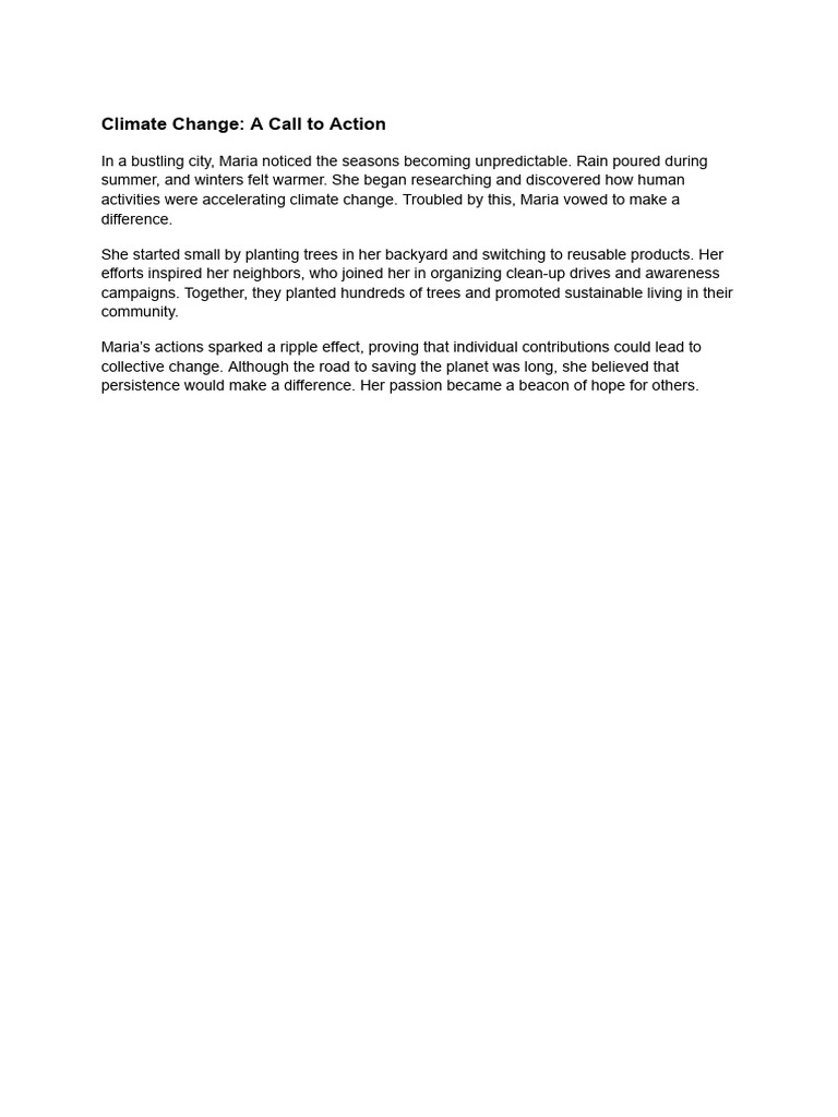 Climate Change A Call To Action TJ | PDF