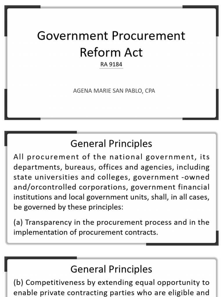 Govt Procurement Reform Act | PDF | Joint Venture | Taxes