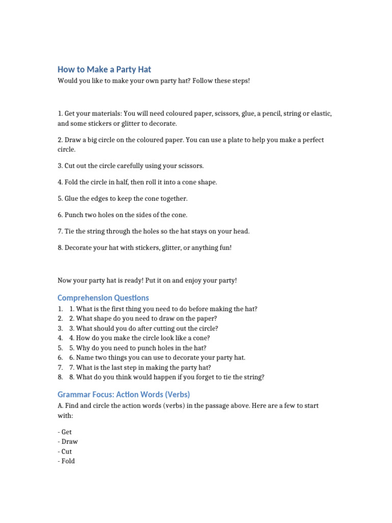 How to Make a Party Hat | PDF