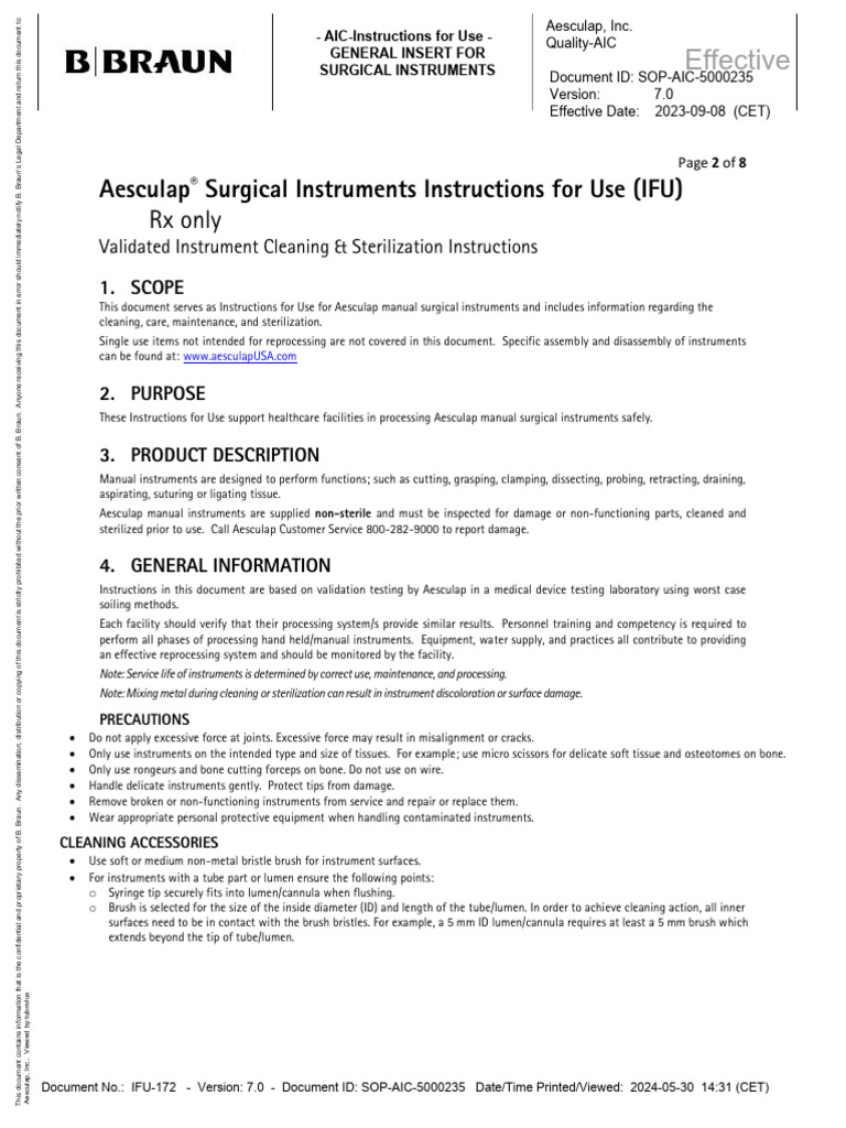 General B.braun Ifu For Surgical Instruments | PDF | Sterilization ...
