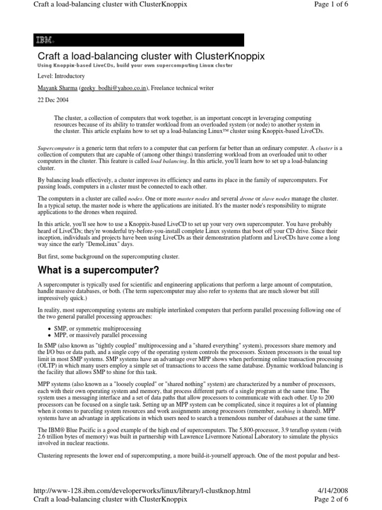 Tutorial Cluster Knoppix | PDF | Computer Cluster | Linux Distribution Tutorial Cluster Knoppix | PDF | Computer Cluster | Linux Distribution