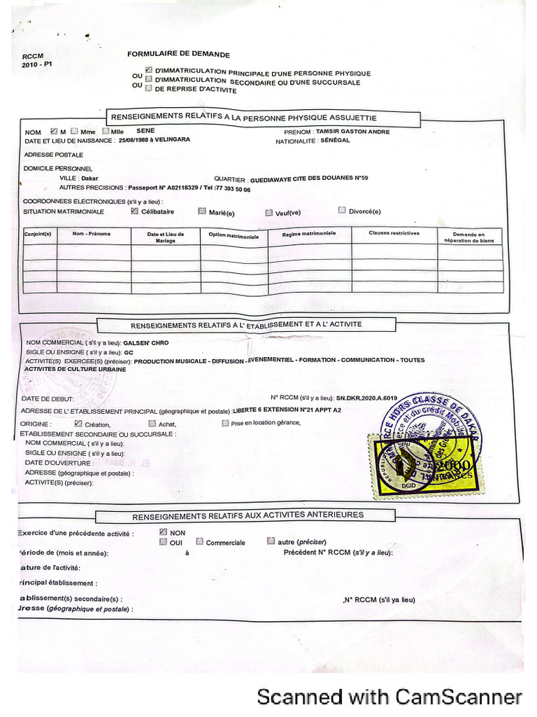 Galsen Chro RCCM PDF | PDF