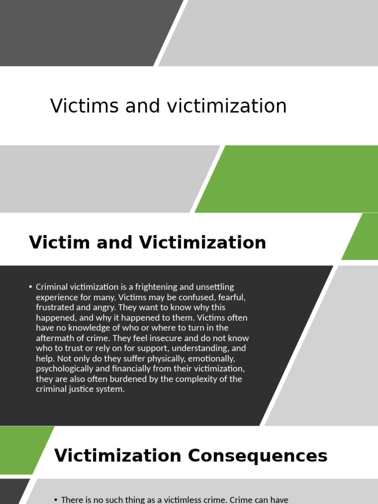 Victim and Victimization | PDF | Psychological Trauma | Crimes