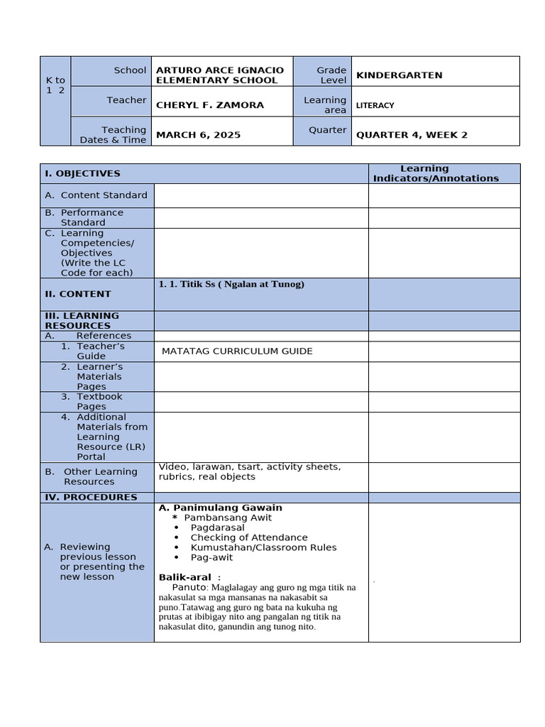 Lesson Plan Letter Ss | PDF