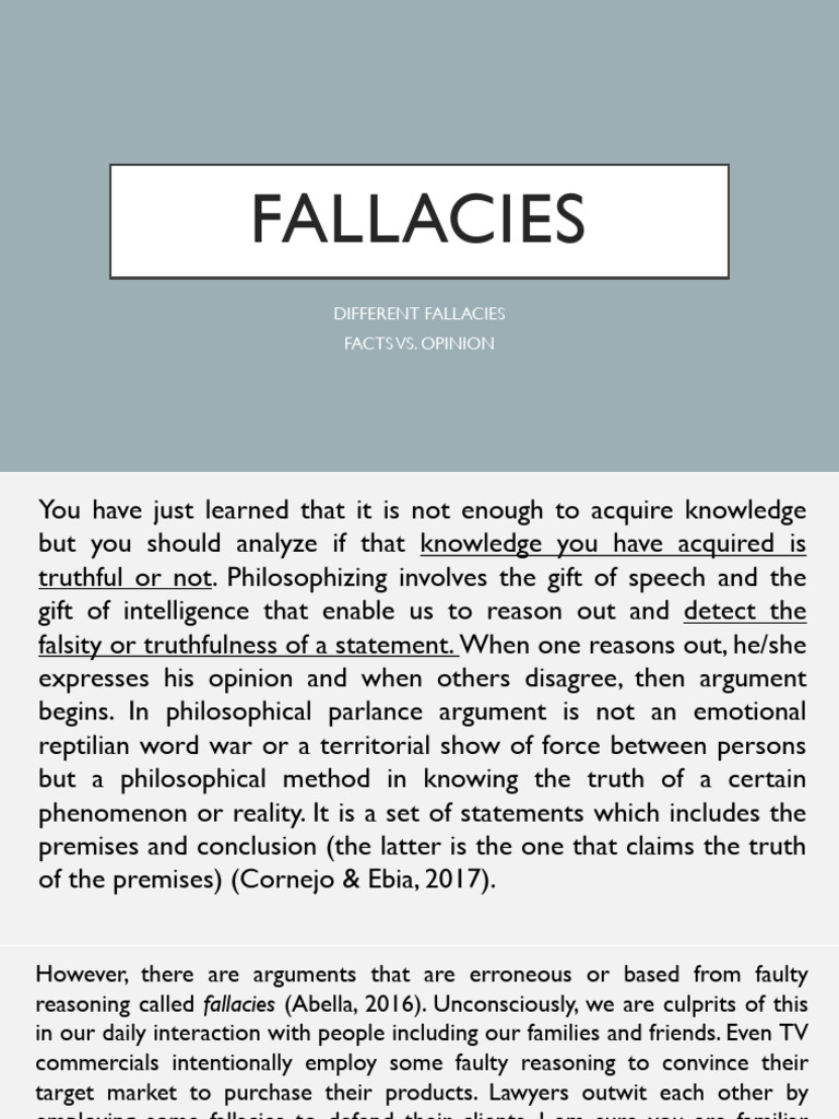 M3 Fallacies | PDF | Fallacy | Argument