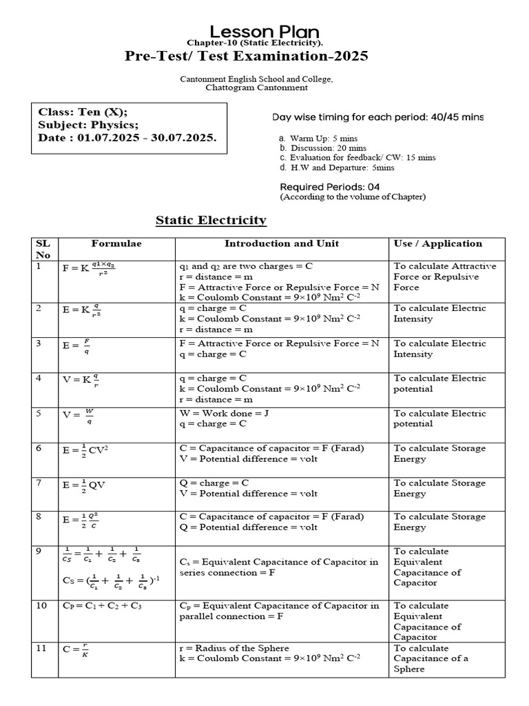 Chapter 10: Static Electricity Review | PDF | Electric Current ...