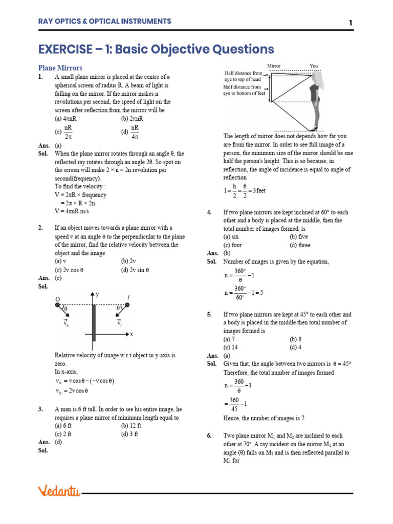 Vedantu NEET Module Phy XII v-3 Sol (@NEETJEEpulse - Backup) | PDF | Refraction | Refractive Index