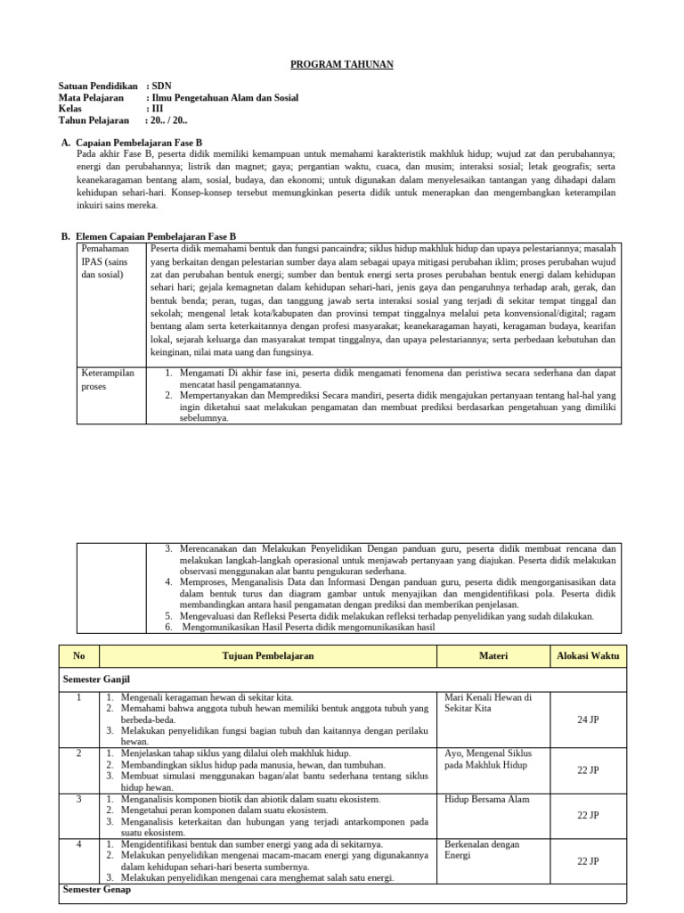 Program Tahunan | PDF