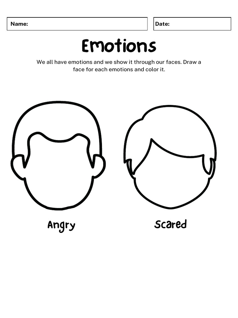 Emotions Drawing Worksheet | PDF