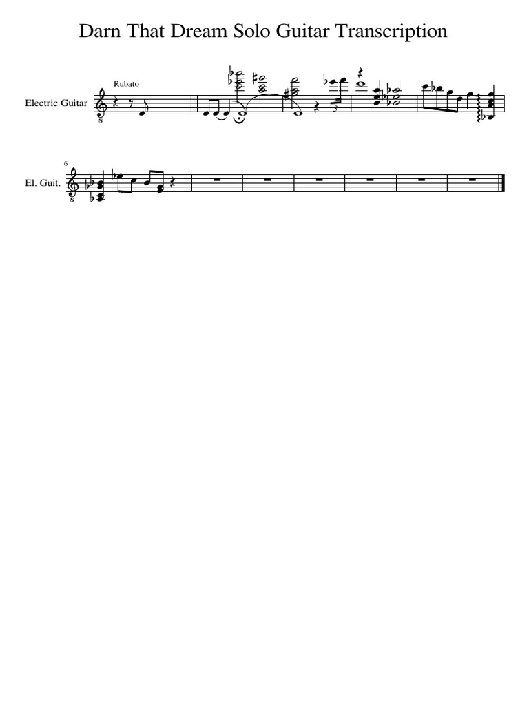 Darn That Dream Guitar Transcription | PDF