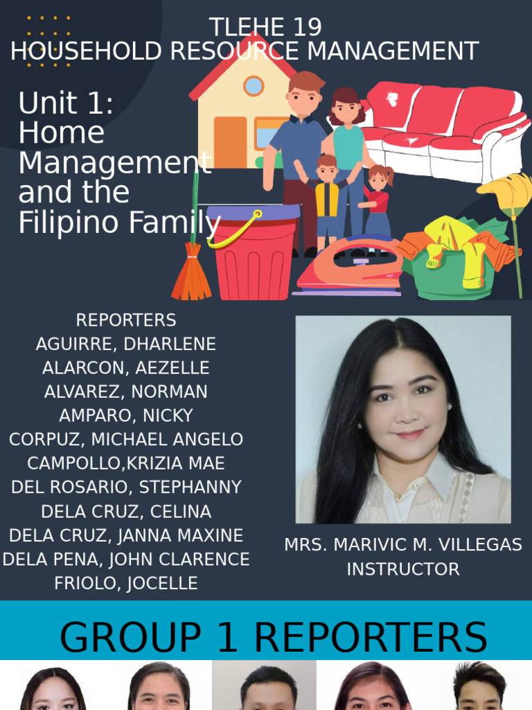 TLEHE 19 HOUSEHOLD RESOURCE MANAGEMENT Unit 1 Home Management and The Filipino Family | PDF ...