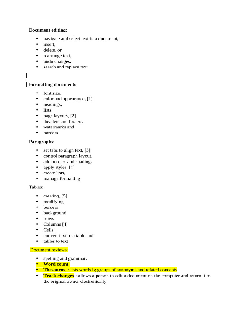 Document Editing and Formatting Guide | PDF