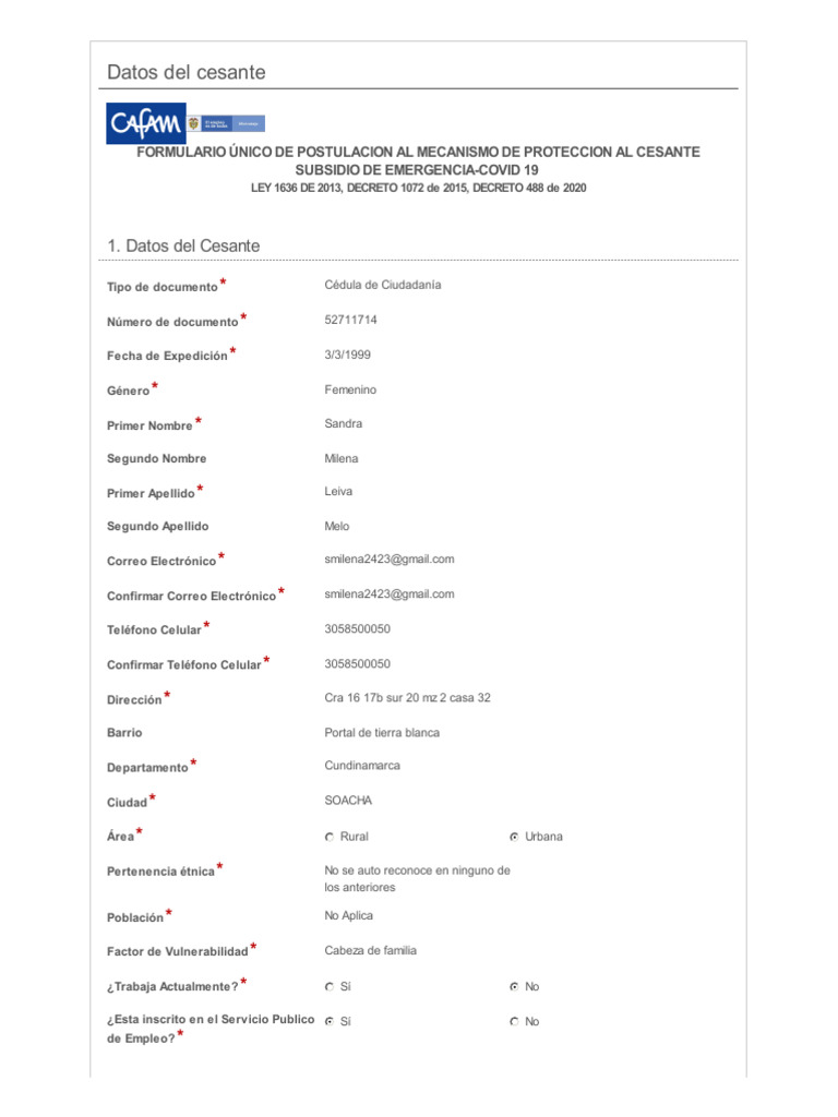 Formulario Unico de Postulacion Al Mecanismo de PR | PDF