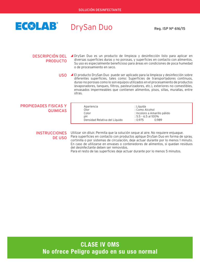 DrySan Duo - FT | PDF | Alimentos