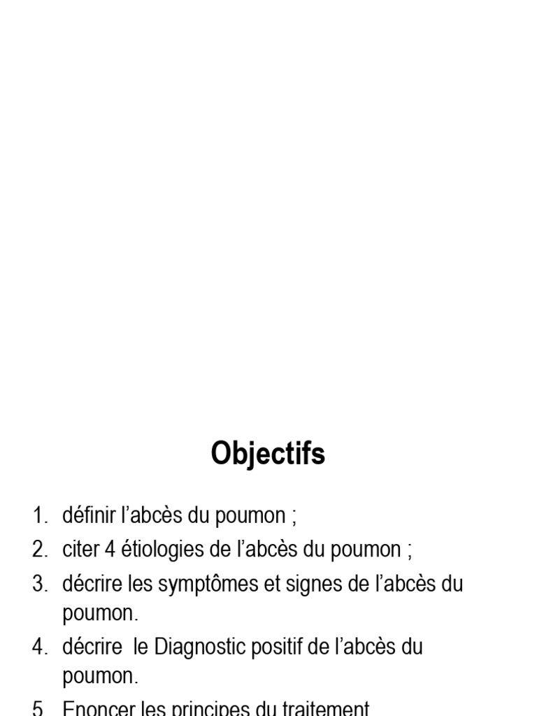 Abcès du Poumon : Diagnostic et Traitement | PDF | Poumon | Maladies et ...