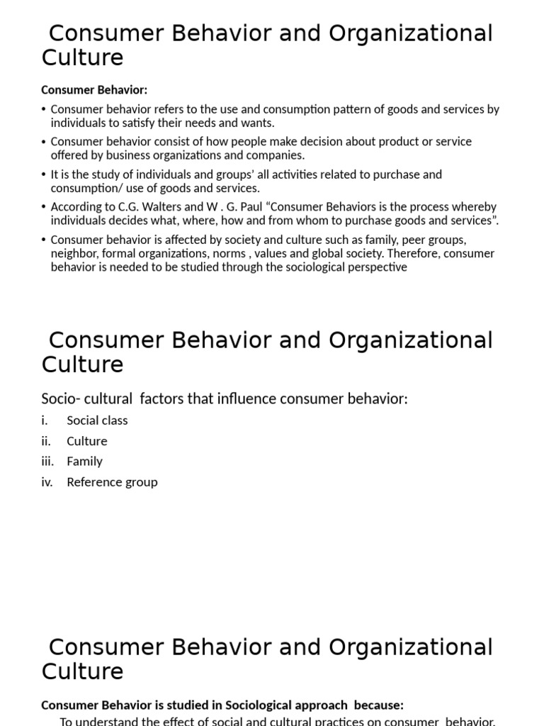 3-Consumer Behavior and Organizational Culture - PPTXToPDF | PDF ...