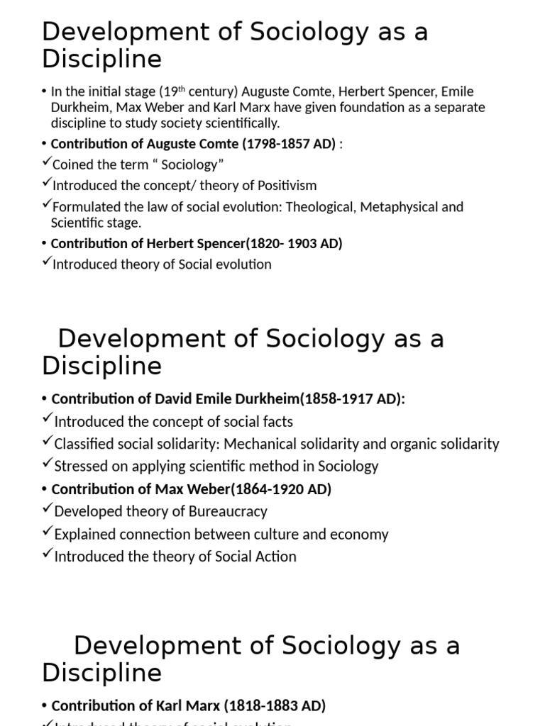 4-Development of Sociology As A Discipline - PPTXToPDF | PDF